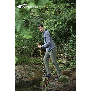 FOREST PILOT Mimetic Root Head Wooden Walking Stick (Dark Brown Color, 55 Inches, 1 Piece)