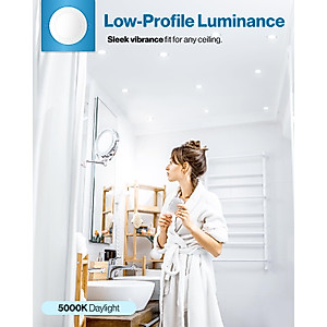 Sunco 24 Pack Recessed Lighting 6 Inch LED, Canless Ceiling Lights Slim with Junction Box, 850 LM, 14W (100W Equivalent), 5000K Daylight, Dimmable, Wafer Thin, 50000 Lifetime Hours ETL