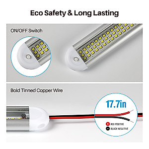 12v LED Interior Light Bar，CT CAPETRONIX 120LEDs 1500LM 8W DC 12 Volt led Strip Lights with ON/Off Switch，for Enclosed Cargo Trailer, Car RV Van Truck Lorry Camper Boat Caravan Motorhome (4Pack)