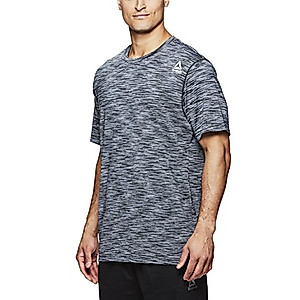 Reebok Men's Supersonic Crewneck Workout T-Shirt Designed with Performance Material - Black Decline Press, Small