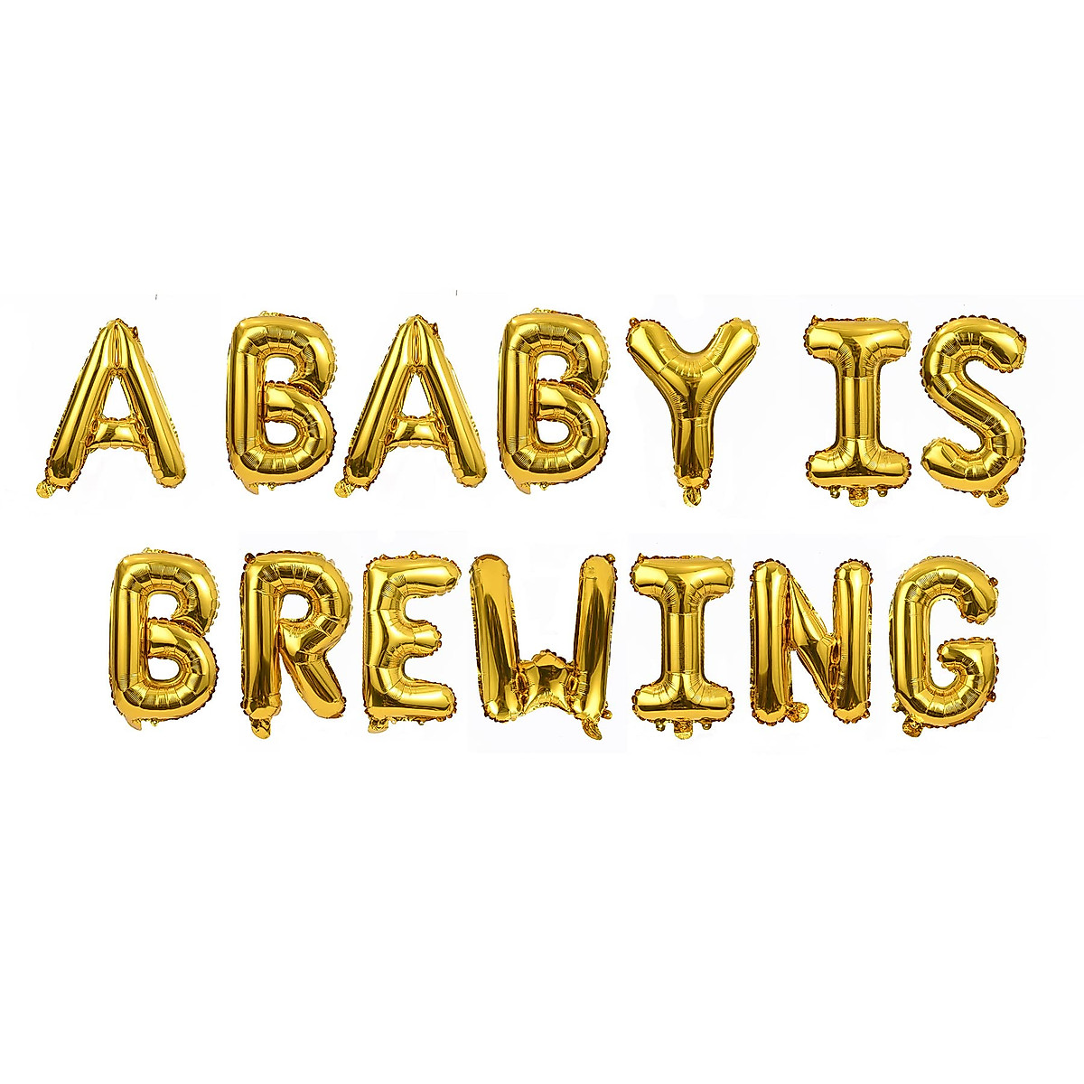 A baby is brewing gold Mylar Foil Balloons Banner Sign，Shiny bachelor party，Pregnancy Announcement, Birthday and Bridal Shower Photo Backgroud Props decors