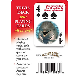 Flickback 1973 Trivia Playing Cards: 50th Birthday or Anniversary Cards