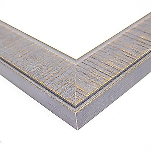 25x5 Frame Grey Solid Wood Picture Frame Width 1.625 Inches | Interior Frame Depth 0.5 Inches | Gladys Distressed Photo Frame Complete with UV Acrylic, Foam Board Backing & Hanging Hardware