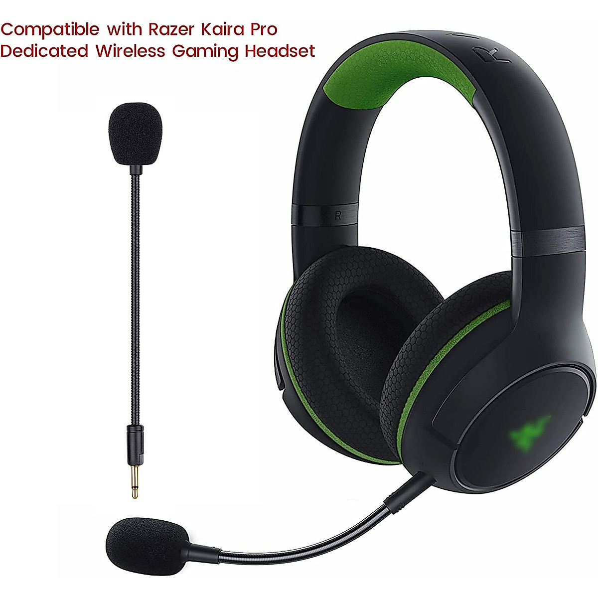 Microphone Replacement for Razer Kaira Pro Wireless Gaming Headset, Omnidirectional Detachable Mic Boom Works on Xbox One, Xbox Series X & S, PS5, PS4, PC, Mac