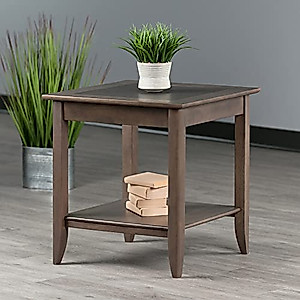 Winsome Wood Santino End Table, 22.64, Oyster Gray