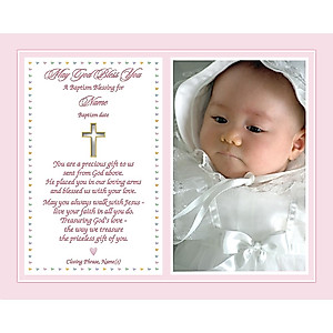 Poetry Gifts Baptism Personalized Blessing for Baby Girl, Customized 8x10 Inch Print