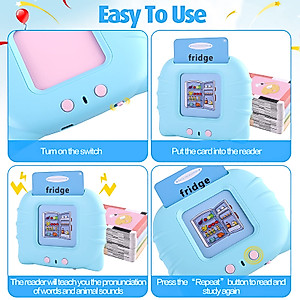 Talking Flash Cards 224 Words, Preschool Learning Toy for Toddlers, Educational Speech Therapy Toys for 2 3 4 6 Years Old Boys Girls, Birthday Gifts Preschool Reading Device for Baby Kids