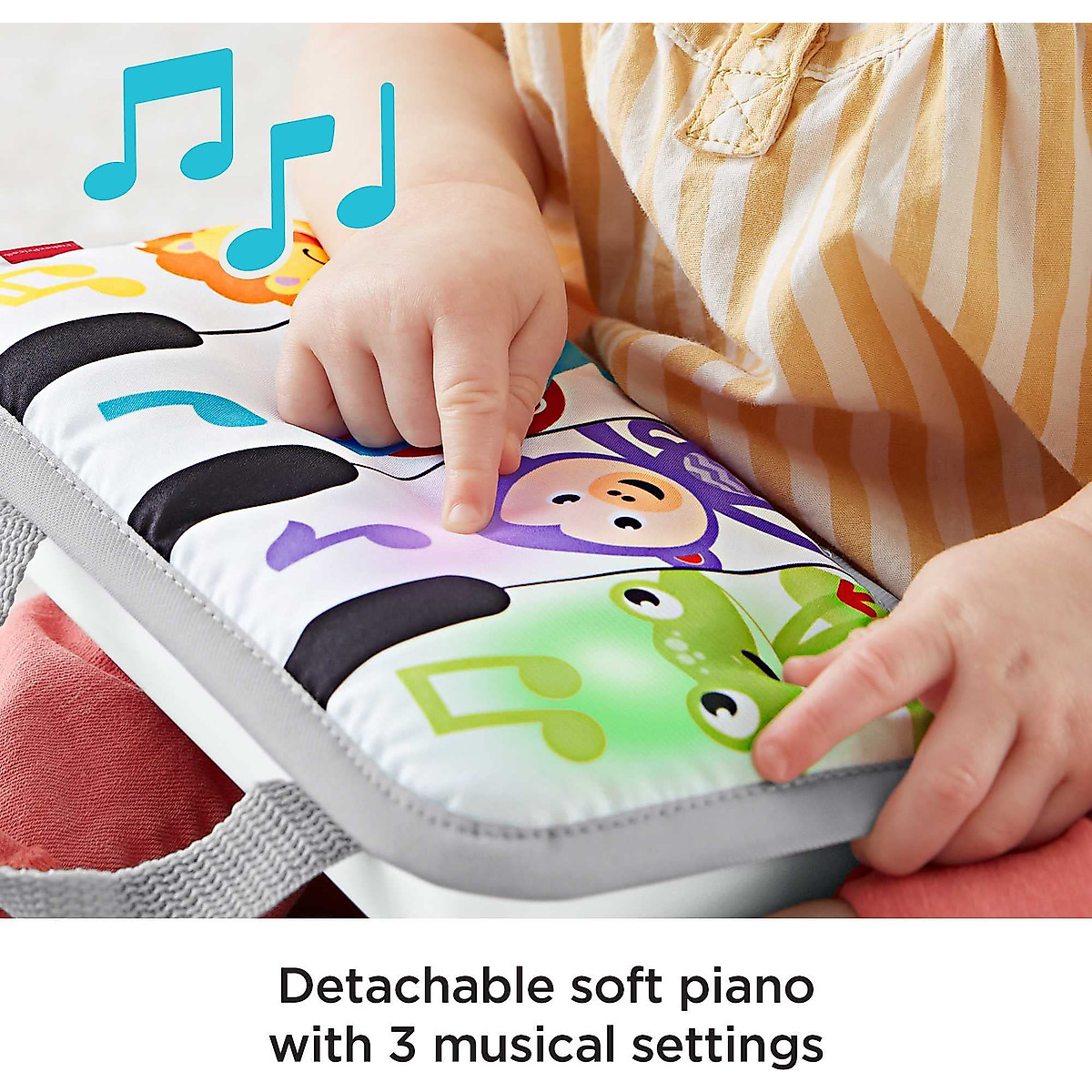 Fisher-Price Activity City Gym To Jumbo Playmat, Infant To Toddler Activity Gym with Music, Lights, Vehicle Toys and Extra-Large Playmat