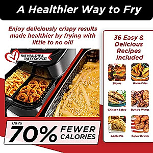 Nuwave Brio 6-Quart Digital Air Fryer Including Non-Stick Baking Pan and Stainless-Steel Cooking Rack (6-Quart + Gourmet Kit)