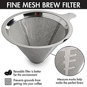 Primula Coffee Dripper Pour Over Maker Brewer Pot, Borosilicate Glass, Easy to Use and Clean, 36 oz, Light Wood