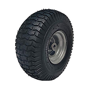 2 Pack 15x6.00-6"Pneumatic tires,Front Assembly Replacement for Craftsman Mower,Turf Tread,3" Center hub with steel rim,3/4'' bushings