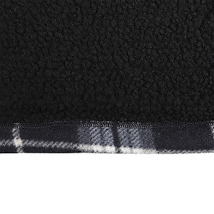 Winter Heavy Warm Sherpa Lined Fleece Plaid Flannel Jacket Men Plus Size S-5XL Big&Tall Mens Coat (X-Large, Black as Shown)