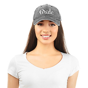 DALIX Bride Groom Dad Hats Baseball Cap Newlywed Wedding Party Gift Washed Black