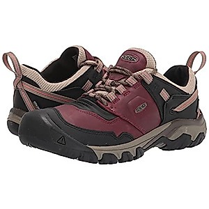 KEEN Women's Ridge Flex Low Height Waterproof Hiking Boots, Rhubarb/Brindle, 5