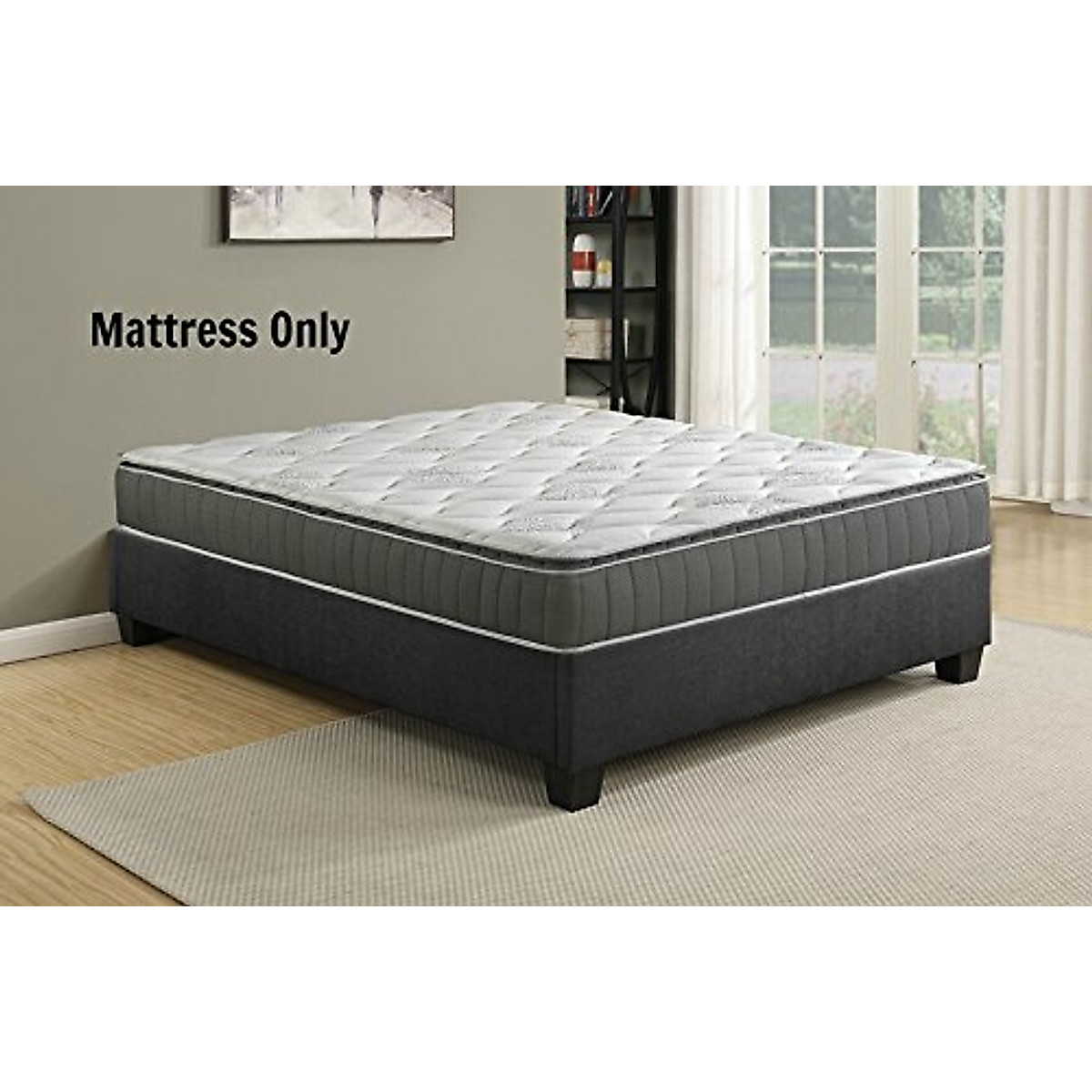 Spinal Solution 9-Inch Medium Firm Foam Encased Pillowtop Pocketed Coil Innerspring Fully Assembled Mattress, Good For The Back Full White