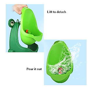 Frog Pee Training,Cute Potty Training Urinal for Boys with Funny Aiming Target,Green Urinals for Toddler Boy