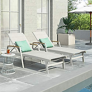 Christopher Knight Home Teresa Outdoor Aluminum Chaise Lounge with Mesh Seating (Set of 2), White