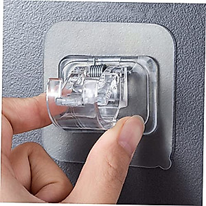 XENITE Shower Curtain Hooks 6pcs Towel Drilling Bracket Curtain Mount Nail Brackets Free Drill Holder Hooks No Rod Plastic Clips Storage Adhesive Hangers Wall Holders Supports Curtain Hooks Brackets (