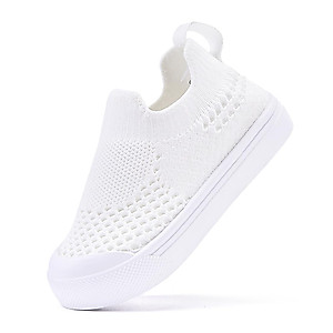 Baby Walking Shoes First Boy Girl Walker Infant Sock Tennis Mesh Sneakers Breathable 6 9 12 18 24 Months White Size 12-18 Months Infant