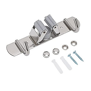 YYQTGG Mop Holder, Stainless Steel Broom Holder Silver for Garage