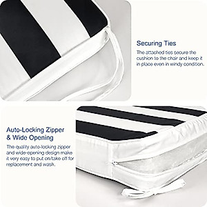 DYTXIII Patio Outdoor Cushion Cover Slip Cover W45 x D18 x H3 Inch with Zipper for Bench Loveseat Furniture, UV Protection Cushion Covers Replacement Covers 1 Pack, Cabana Black (Covers ONLY)