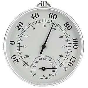 Mini Indoor Thermometer Hygrometer - CHIVENIDO Room Thermometer 2 in 1 Temperature and Humidity Monitor Gauge for Table, Kitchen, Office, Outdoor (No Battery Needed)-White