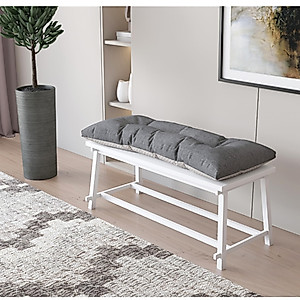 COZPLEN Non Slip Bench Cushion Tufted Universal 37x15.5 inch, Light Khaki