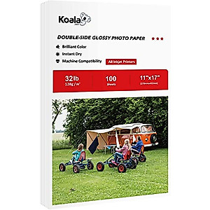 Koala Hot Thermal Laminating Pouches 3 mil 11.5x17.5 Inches and Double-Side Glossy Inkjet Photo Paper Total 155 Sheets