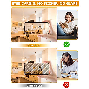 BTBHIHO 6-Pack A19 LED Light Bulbs 60W Equivalent 806 Lumens, 9W 5000K Warm White Non-Dimmable, No Flicker, Super Bright CRI85+ Standard E26 Edison Screw Bulbs for Bedroom, Home, Office