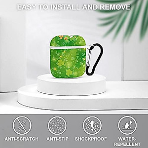 Airpods Case St. Patrick's Day Green Clover Airpod Hard Case Cover Headphone Cases for Apple Airpods1 Airpods2