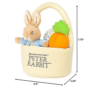 GUND Beatrix Potter Peter Rabbit Easter Basket Sensory Toy Playset, 4-Piece Plush Toy Playset for Ages 1 and Up, 8.5”