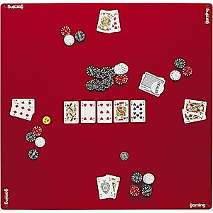 The Gaming Mat Company Poker, Dominoes, Bridge & Mahjong Table Mat - Green 33" x 33" Premium Gaming Mat- Cards Playmat- Card Gaming Mat Table Top Cover Topper Card Game Mat Square Mahjong Table Cover
