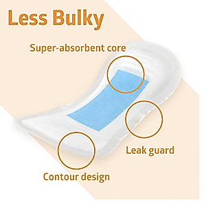 Medline ContourPlus Bladder Pads, Women & Men, Discreet, Long Length, Incontinence, Overnight, Postpartum, Leaks, Ultimate Absorbency, 8x17, 168-Count