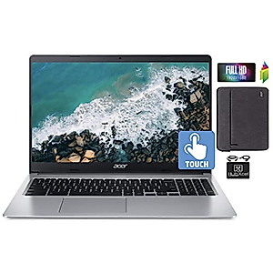 Acer 2022 Flagship Chromebook 15.6" FHD 1080p IPS Touchscreen Light Laptop, Intel Celeron N4020 (Up to 2.8GHz), 4GB RAM, 64GB eMMC,HD Webcam,Gigabit WiFi, 12+ Hours Battery,Chrome OS,w/HubxcelCables