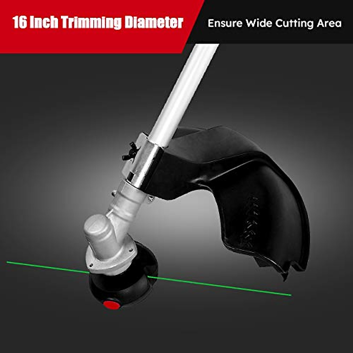 LawnMaster Red Edition GT1644 Electric String Trimmer 10 Amp 16-Inch Corded Grass Trimmer Lightweight with Shoulder Strap