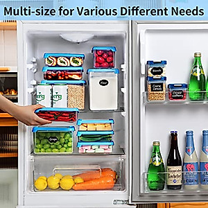 Lockcoo 10 Pack Food Storage Containers Set with Lids Airtight, BPA Free Plastic Food Containers, Leakproof Stackable Kitchen Containers - Freezer, Microwave & Dishwasher Safe (Blue)