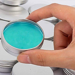 20 Pack 2 Ounce Aluminum Tin Jar Refillable Containers 60 ml Aluminum Screw Lid Round Tin Container Bottle for Cosmetic,Lip Balm, Cream