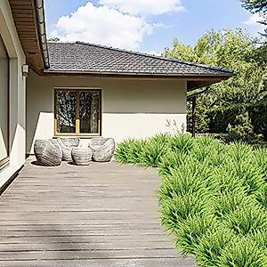 ZEOSTARO 12 Bundles Artificial Plants, Fake Boston Fern Greenery Outdoor UV Resistant No Fade Faux Plastic Plants Garden Porch Window Box Decorating