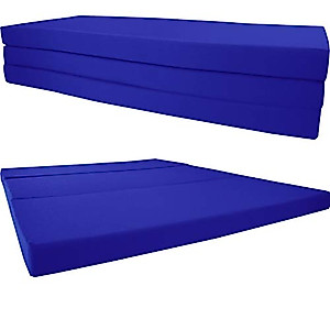 D&D Futon Furniture Queen Royal Blue Shikibuton Trifold Foam Beds 80 x 60 x 4, Folding Foam Bed, Ottoman, Bench, 1.8 lb High Density Foam