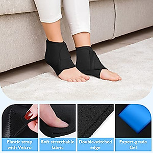 Helthrelife Heel Ice Pack for Pain Relief, Gel Ankle Ice Pack Wrap Adjustable for Heel Pain, Plantar Fasciitis, Achilles Tendinitis, Dry Cracked Heels, Sprain, Sports Injuries Pack of Two