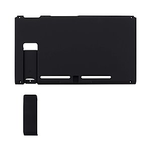 eXtremeRate Soft Touch Grip Black Console Back Plate DIY Replacement Housing Shell Case for Nintendo Switch Console with Kickstand – JoyCon Shell NOT Included