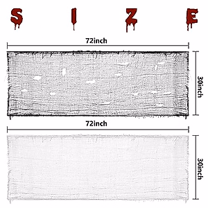 Alpurple 12 Pcs Halloween Creepy Cloth- 30 x 72 Inch Scary Spooky Cloth Creepy Gauze- Freaky Loose Weave Creepy Cloth Fabric Scary Spooky for Halloween Party Decoration (6 Black + 6 White)