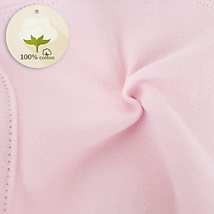 HappyTree 2 Pack Baby Hat Bonnet Soft 100% Combed Cotton Toddler Infant Beanie Pilot Caps, White + Light Pink, Medium