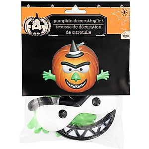 Halloween Plastic Push in Pumpkin Decorating Kits No Carving Kits 1 Set 4 Packs Halloween Pumpkin Faces Push in