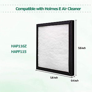 Holmes E Activated Carbon & Multi Layer Replacement Filter, Compatible with Holmes E HAP116Z, HAPF115 Air Purifier Models, 5 Pack