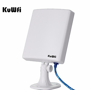KuWFi Long Range Outdoor WiFi Network Adapter, High Gain 14dBi Antenna 5M Cable Wireless USB Adapter Stable Signal from Outdoor