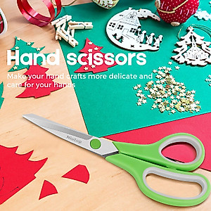 Scissors Bulk Set of 5-Pack, Niutop 8" Multipurpose Sharp Sewing Craft Fabric Scissors for Office Home High/Middle School Student Office Teacher Art Supplies, Soft Comfort-Grip Right/Left Handles