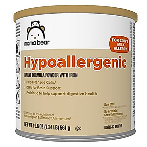 Amazon Brand - Mama Bear Hypoallergenic Infant Formula Powder with Iron, Non-GMO, 1.24 pound (Pack of 1)