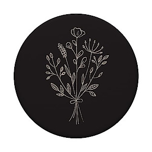 Taupe - Wildflower Floral Flower Design PopSockets Swappable PopGrip