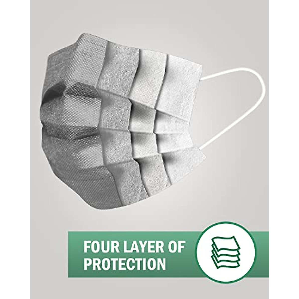 EG ECOGUARD Face Masks Disposable Made in USA, 4 Ply 5 Colored Masks Individually Wrapped Face Mask Breathable Comfortable Disposable Face Masks for Adults Men Women, 50 Pack